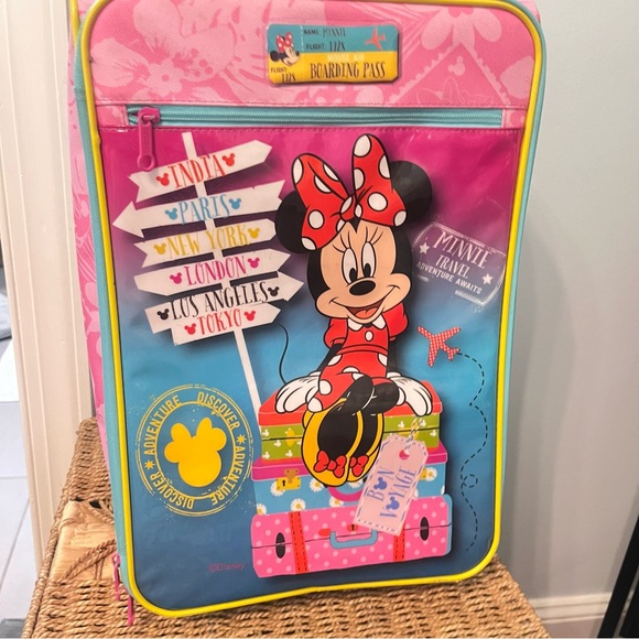 Disney | Accessories | Disney Minnie Mouse Rolling 7 Luggage Soft Shell ...